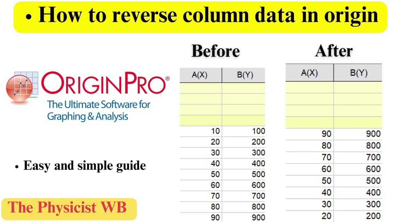 How To Reverse Column Data In Origin YouTube How To Reverse Column Data In Origin YouTube