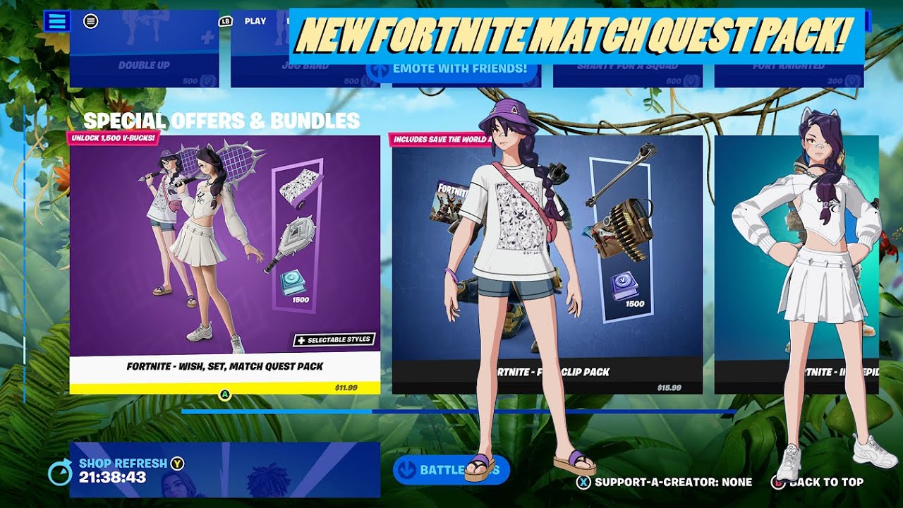 FORTNITE-NEW SET,MATCH QUEST PACK - YouTube