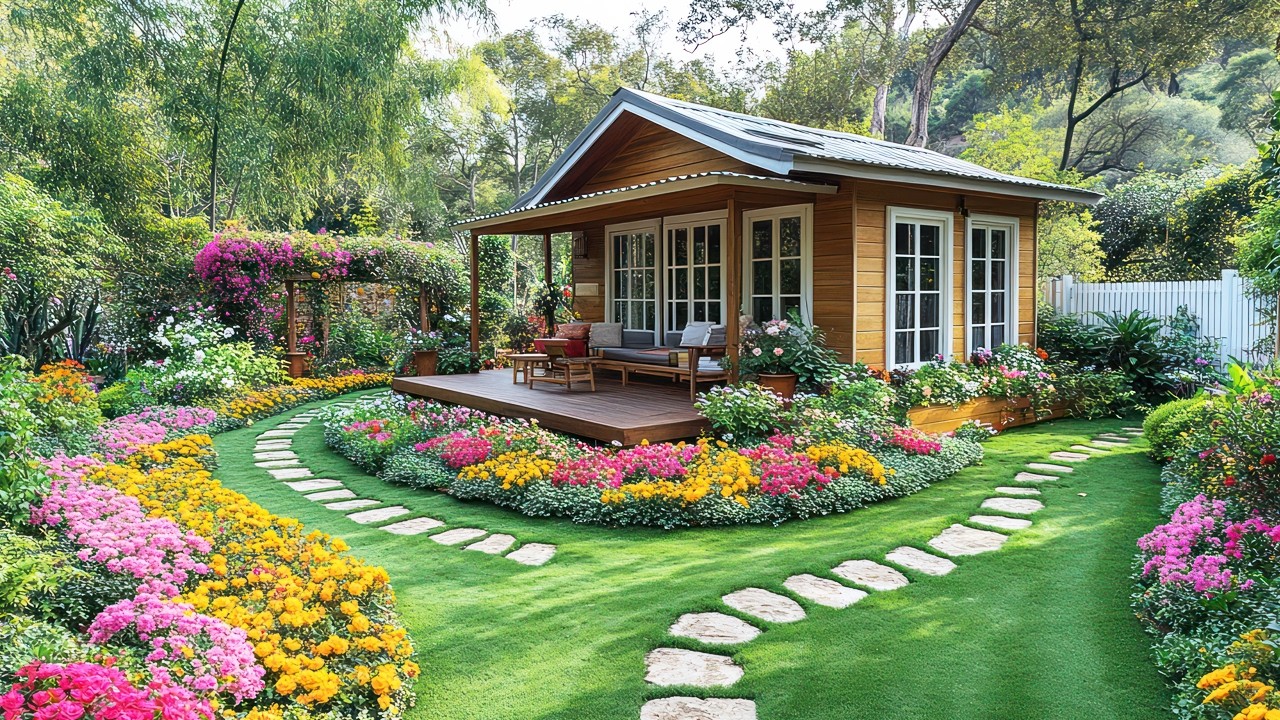 Charming Farmhouse Tiny House Garden: Cozy & Beautiful Design Ideas ...