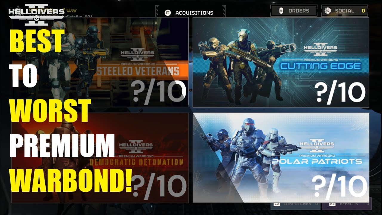Helldivers 2 - Ranking All Premium Warbonds Best To Worst! - YouTube