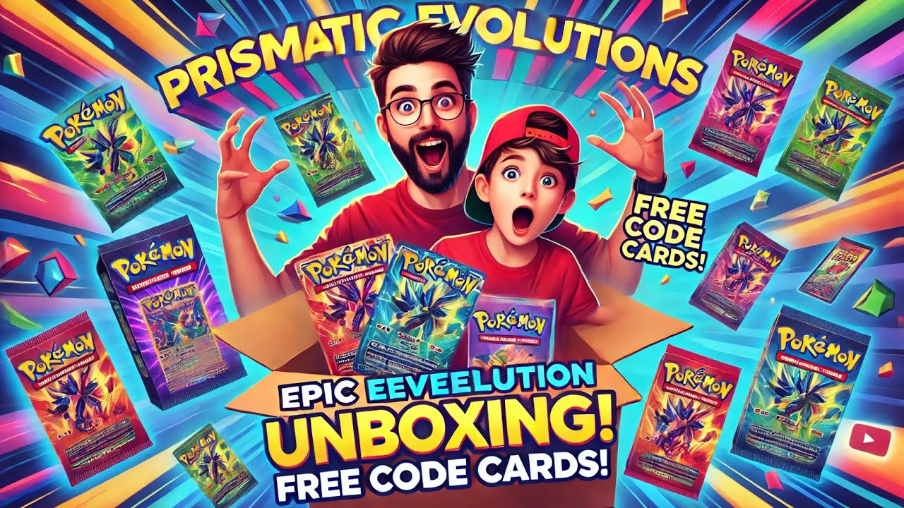 Prismatic Evolutions Poster Collection Unboxing! Free Code Cards! | BubsBoosters - YouTube