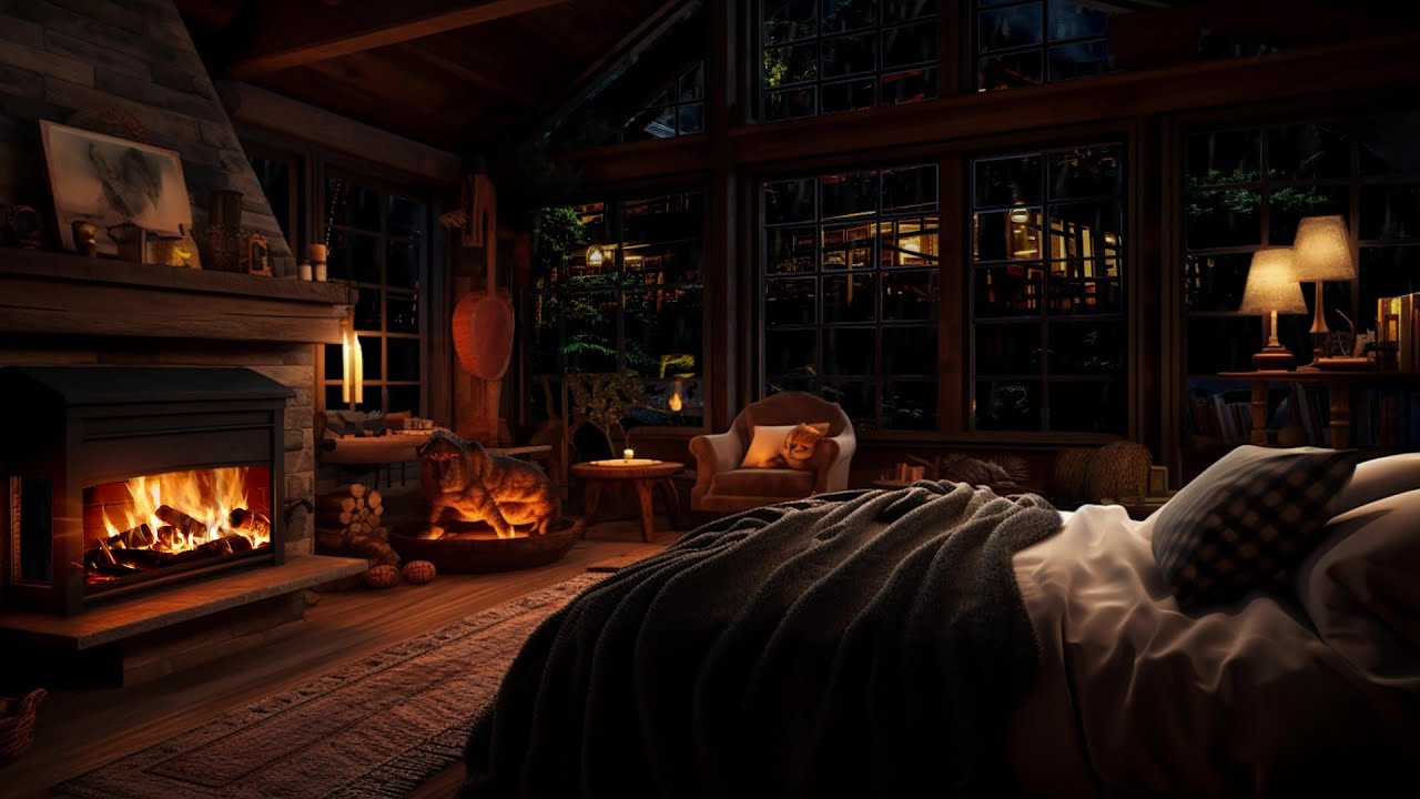Night Rain | Cozy Room With Rain And Thunder Sounds Outside The Window ...