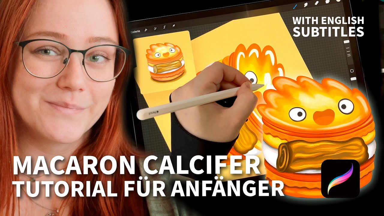 CALCIFER MACARON | PROCREATE ZEICHENTUTORIAL FÜR ANFÄNGER with english ...