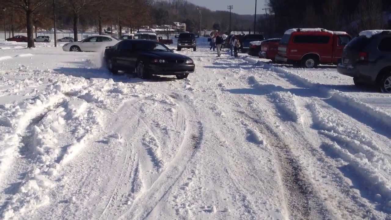 Fun in a snow covered school parking lot. pt 4 - YouTube