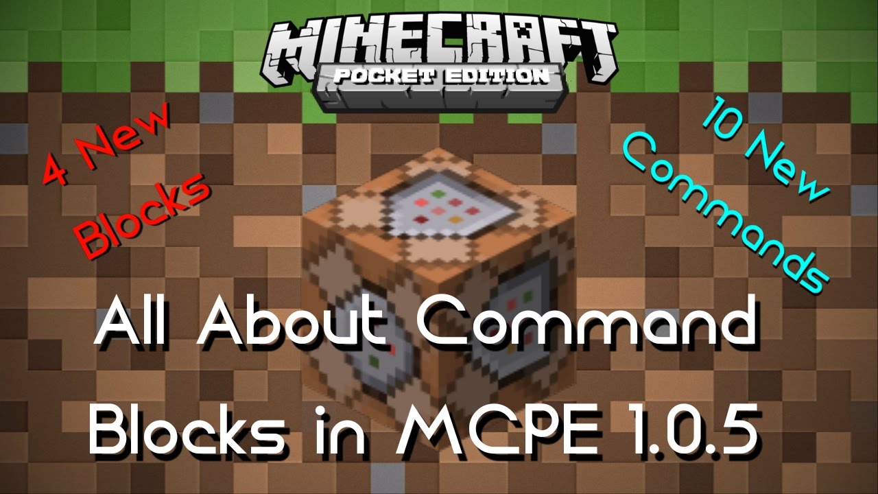 All About Command Blocks and New Commands in MCPE 1.0.5 - YouTube