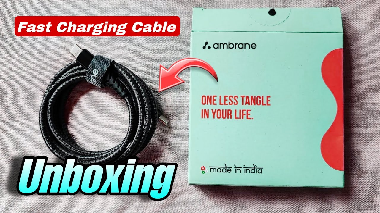 Ambrane 3A Fast Charging USB Type C Cable Unboxing & Quick Review | Ambrane Fast Speed Data ...