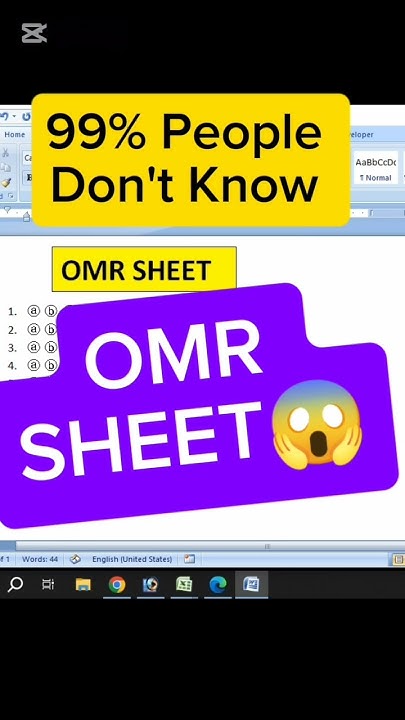 OMR Sheet In Excel|| Excel Tricks||Excel Formula #excel #excelshortcuts ...
