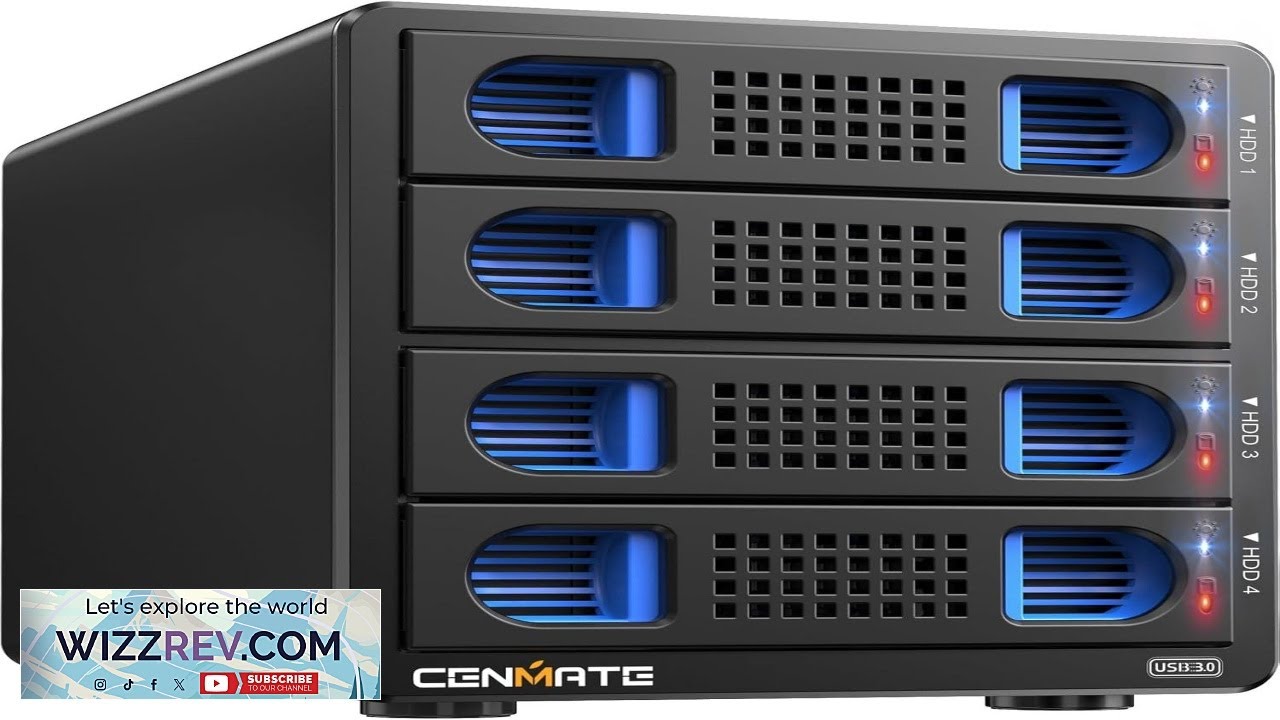 Aluminum 4 Bay 10Gbps Hard Drive Enclosure with Cooling Fan for 2.5“/3. ...