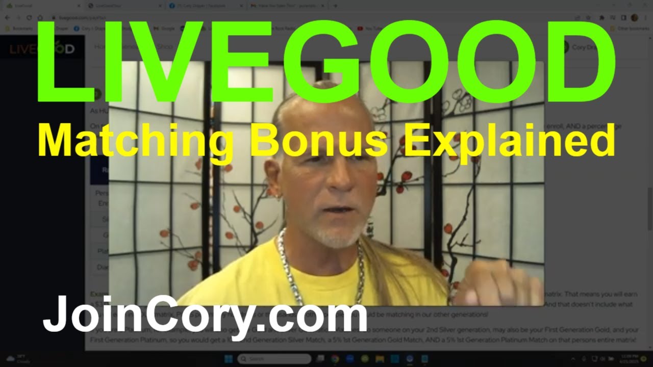 LiveGood Matching Bonus Explained - YouTube