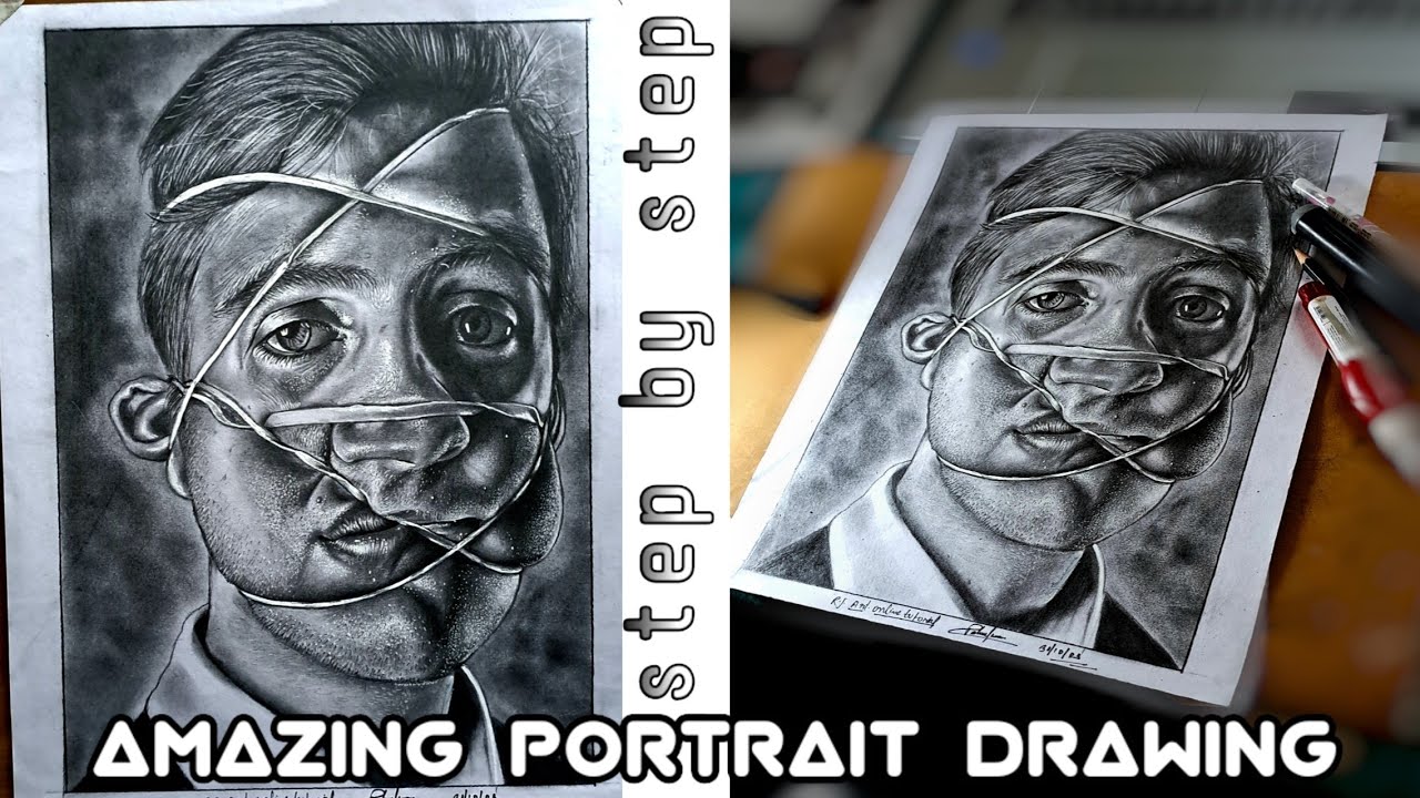 How to draw a hyper realism portrait drawing tutorial for beginners ...
