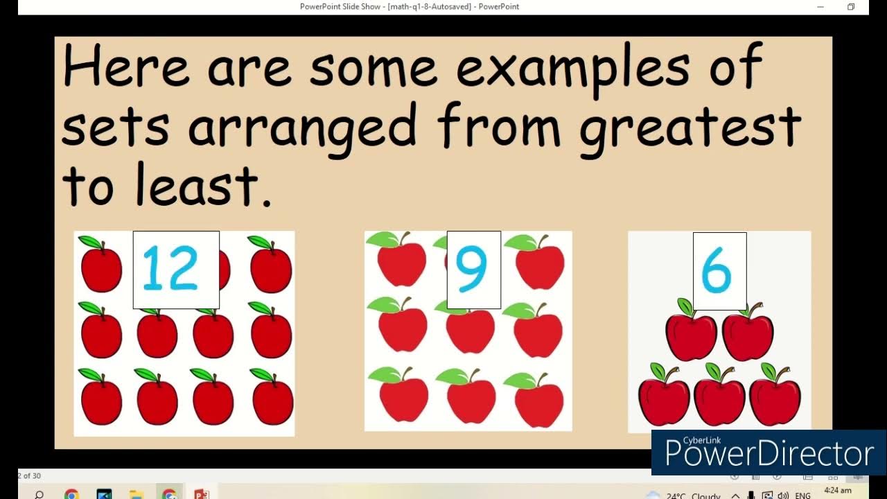 Ordering Sets from Greatest to Least/ Grade 1 powerpoint presentation ...