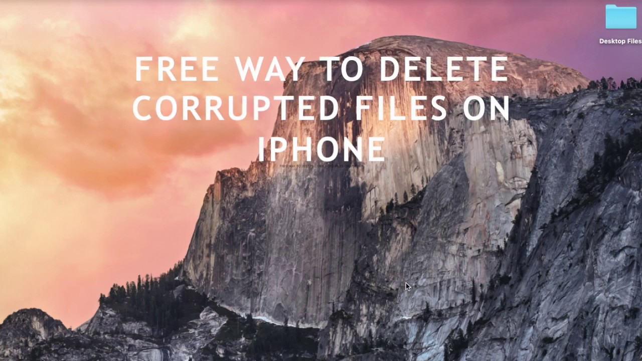 Free Way to Delete Corrupted Files on iPhone - YouTube