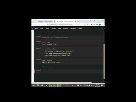 Digital Clock with Python (JupyterNotebook) #python #pythonprogramming #TKHM #youtubeshorts ...