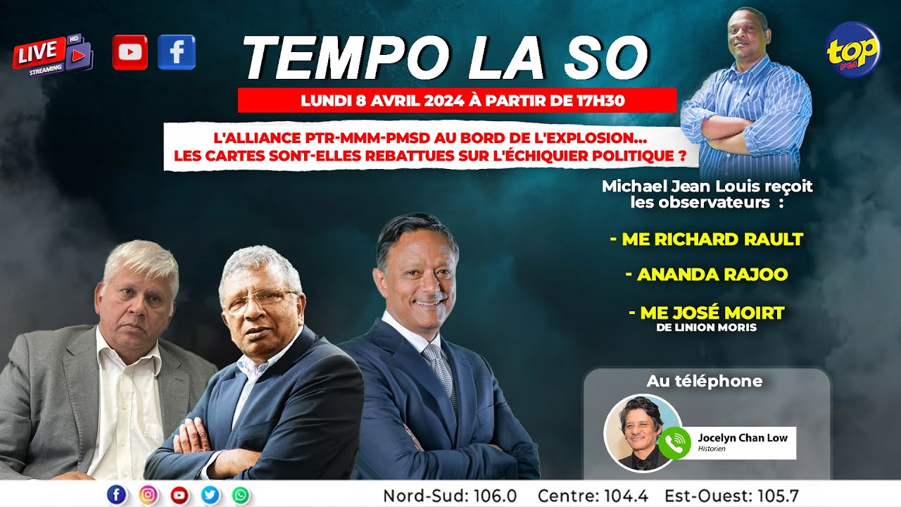 Tempo la So : Michael Jean Louis reçoit Richard Rault et Ananda Rajoo ...