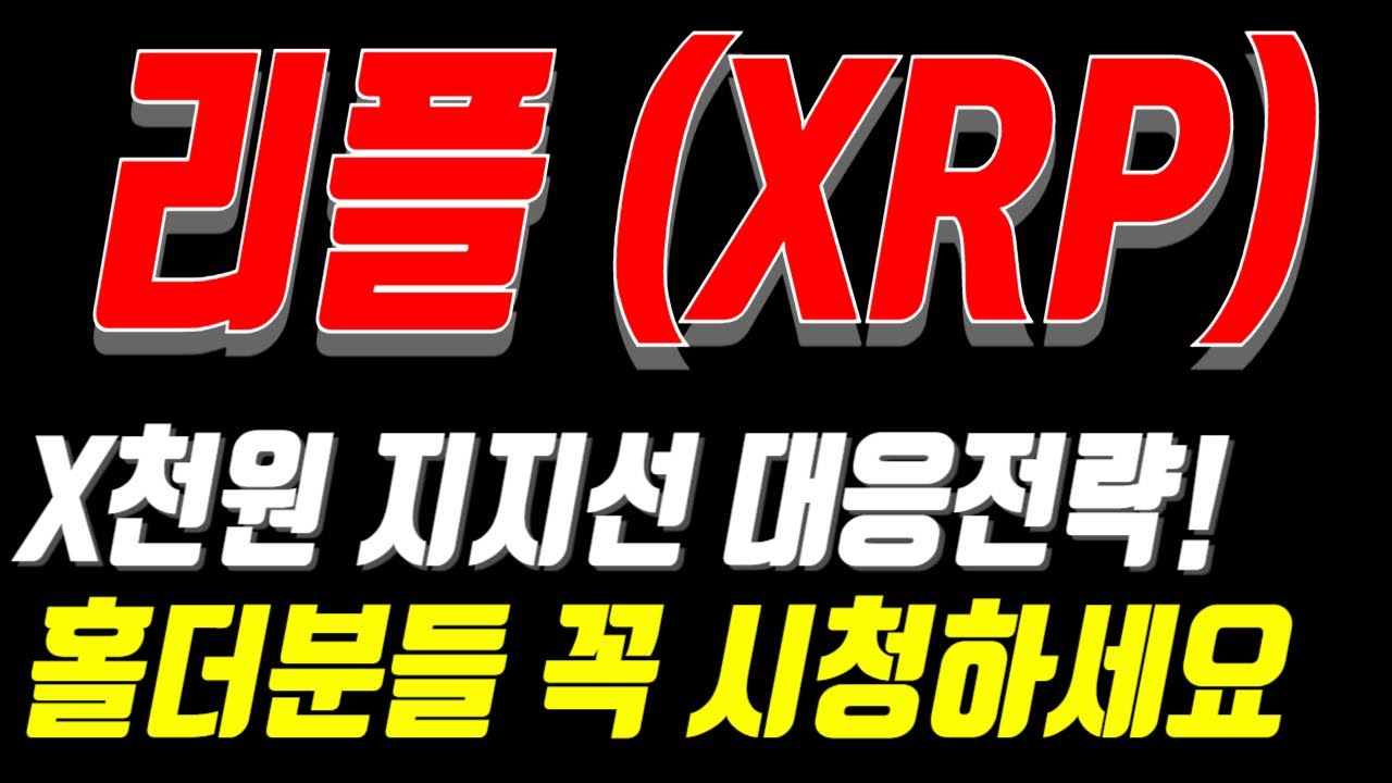 리플 전망 X천원 지지선 대응전략 홀더분들 꼭 시청하세요 리플 리플코인 리플전망 리플코인전망 리플분석 리플목표가
