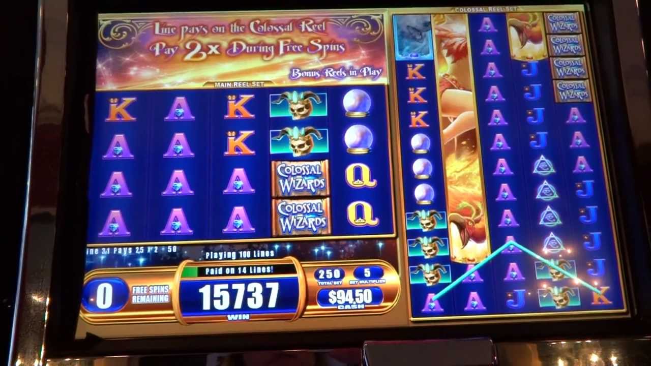 Colossal Wizards Slot Bonus $2.50 bet with retrigger - YouTube