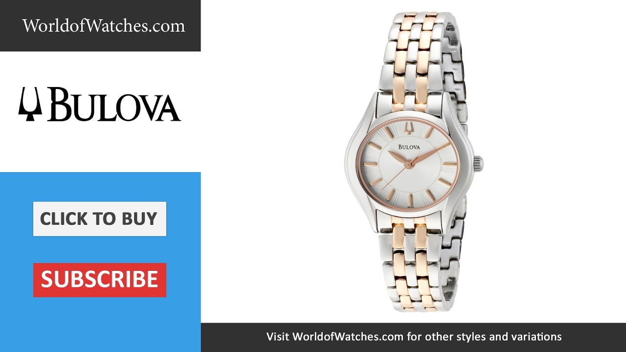 Bulova Women's Silver Dial Two Tone bul-98L143 - YouTube