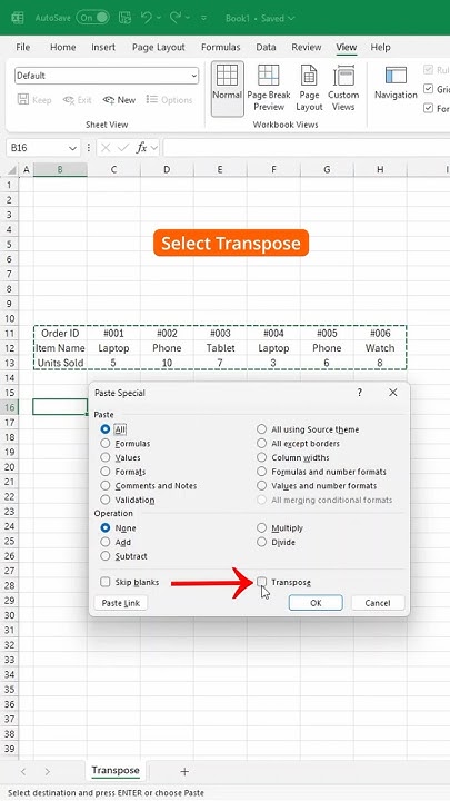 Excel Tip #6: Transpose - YouTube