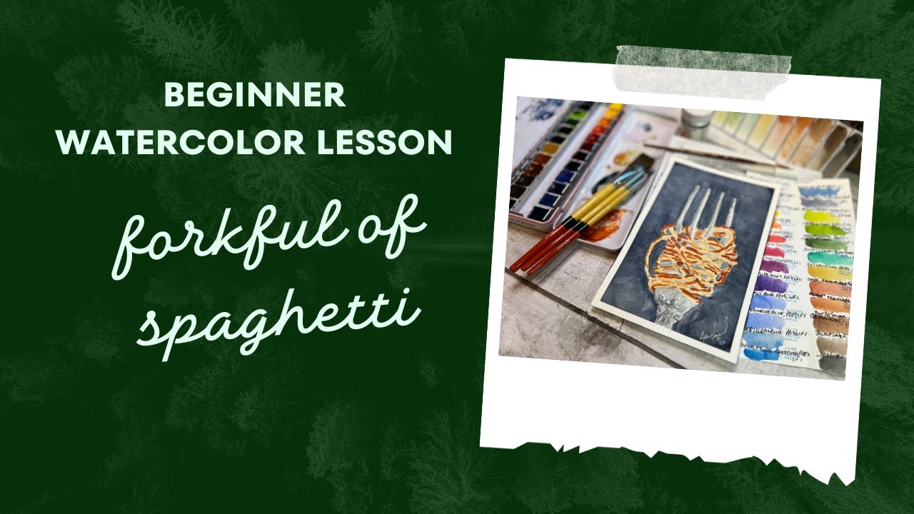 Easy Beginner Watercolor Spaghetti! - YouTube