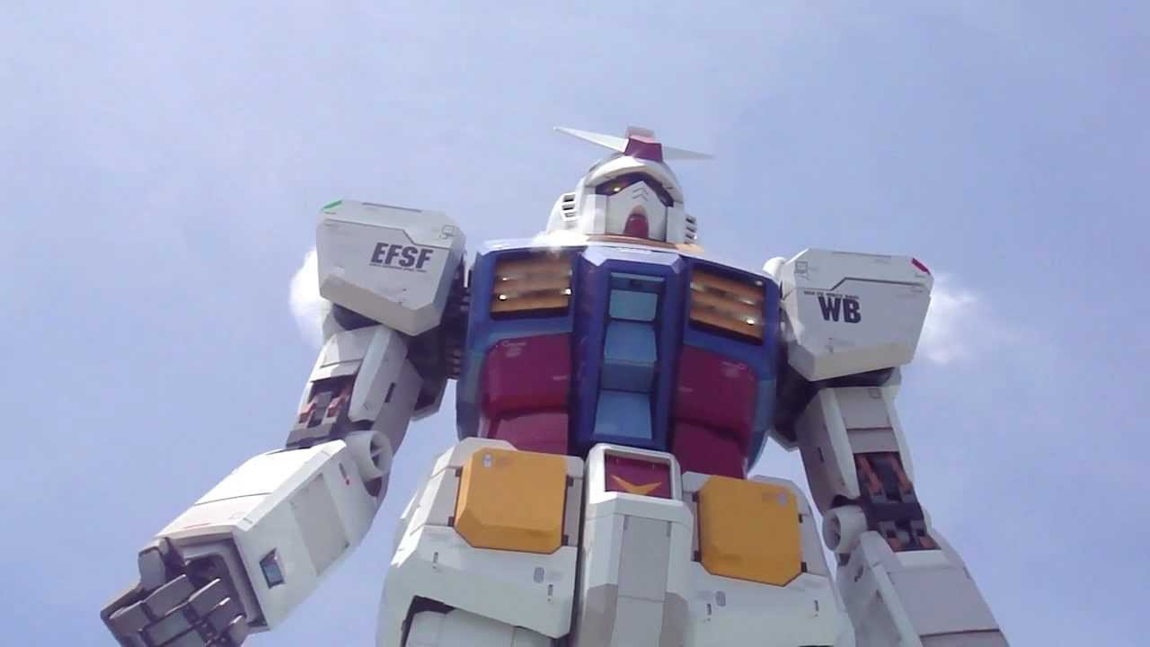 1:1 scale Gundam In Odaiba - YouTube