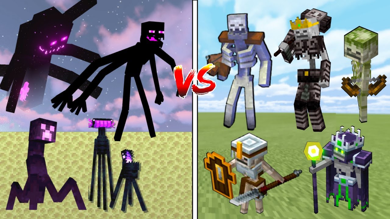 ENDERMAN CLAN vs SKELETON CLAN in Minecraft Mob Battle - YouTube
