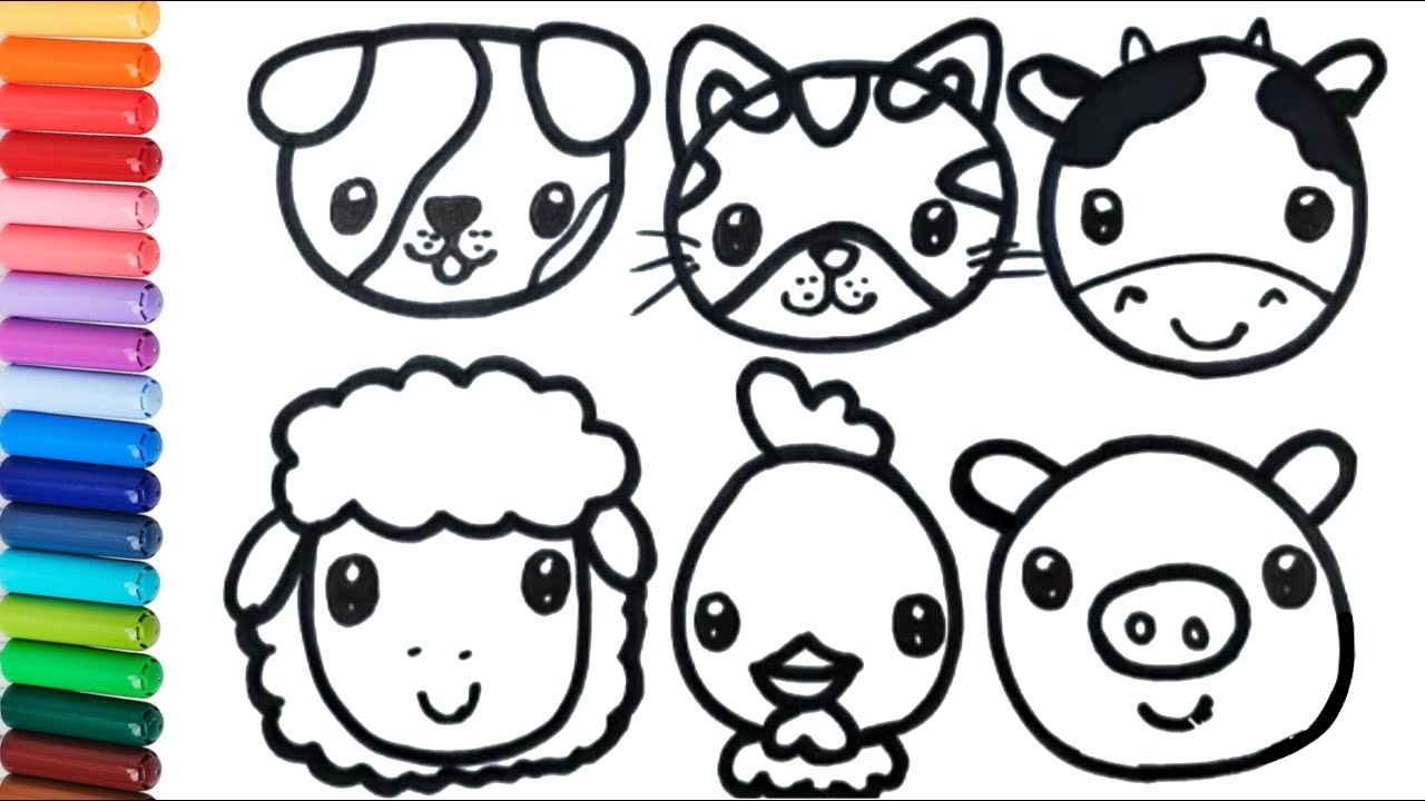 Animals Drawing, Painting And Coloring Step By Step // Easy Drawings ...