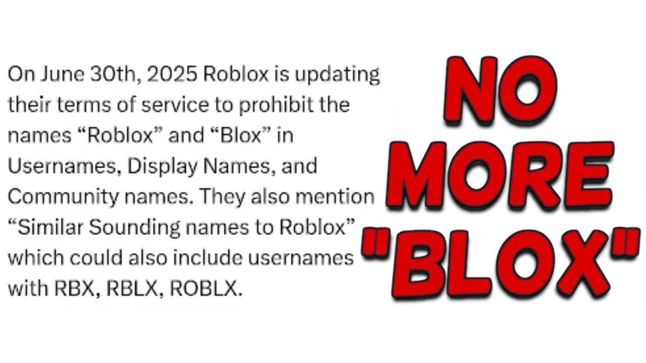 Roblox TOS Update Affecting My Username + Roblox Down (June 2025) - YouTube