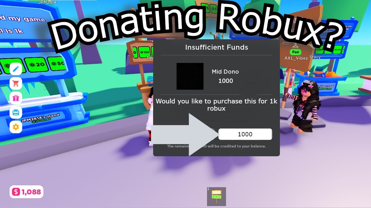 Donating 4k Robux to Random People | Pls Donate - YouTube