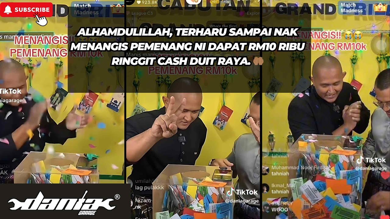 Alhamdulillah, terharu sampai nak menangis pemenang ni dapat RM10 RIBU ...