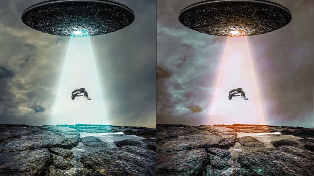 How to make a photomanipulation - ufo - with adobe photoshop - YouTube