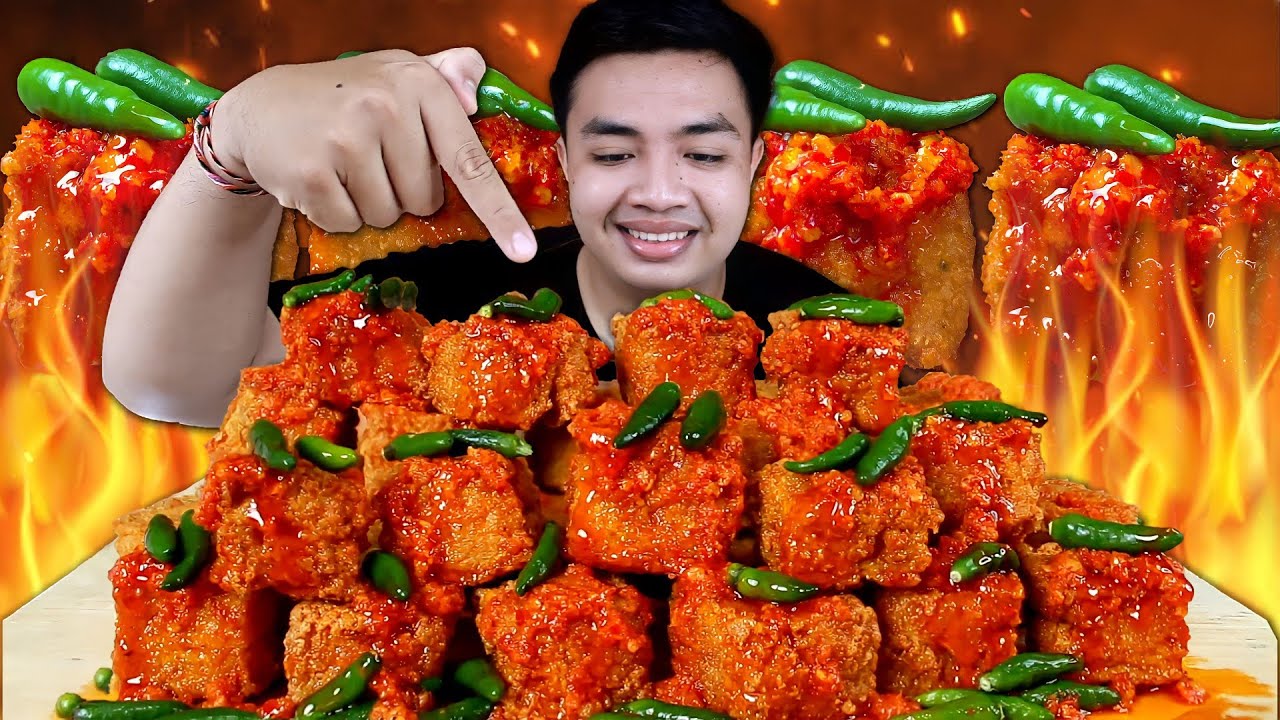MUKBANG GORENGAN TAHU MERCON CRISPY PAKE CABE RAWIT IJO PEDAS | ASMR ...