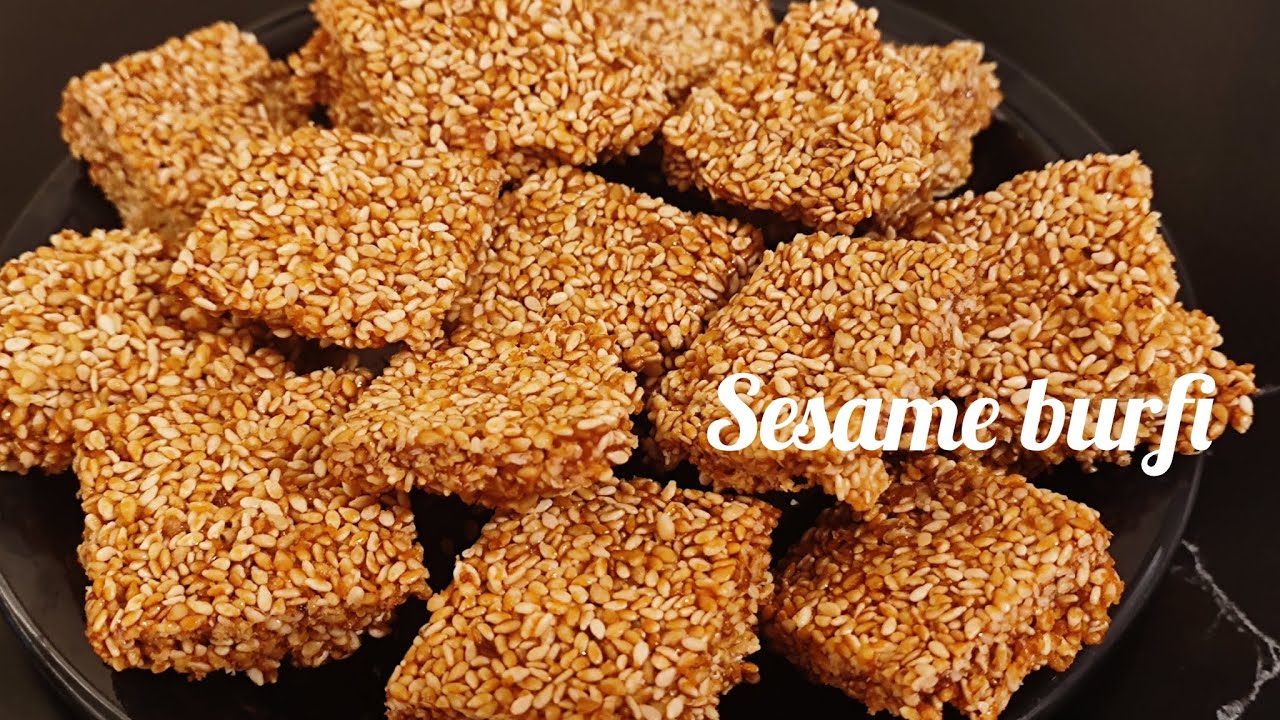 Sesame burfi | ellu burfi recipe | easy and tasty - YouTube