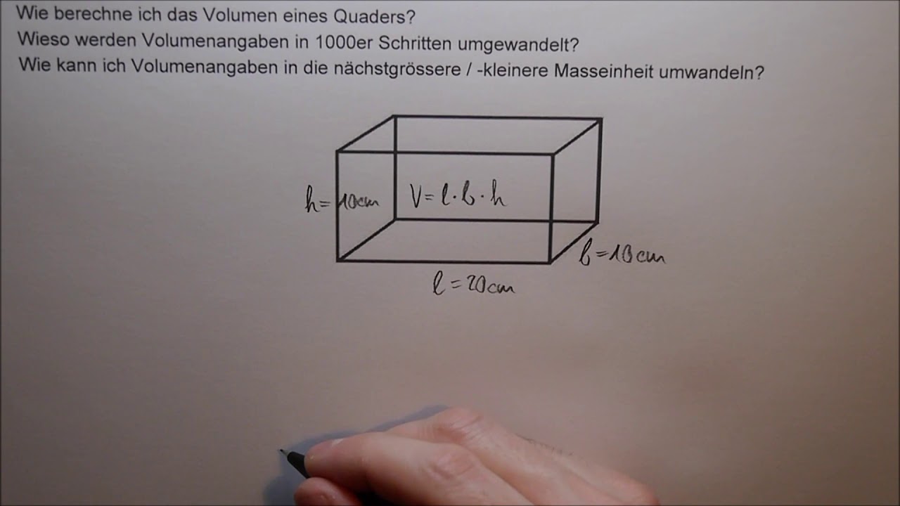 Volumen berechnen - YouTube