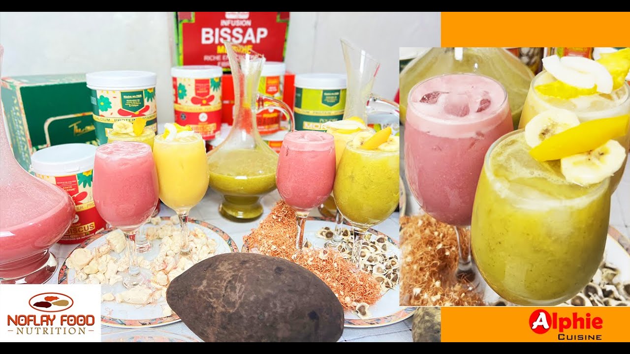 Cocktails 🍸😋 Bouye Bissap - Bouye Moringa 🍹Banane Mangue 🥭Jus 100% ...