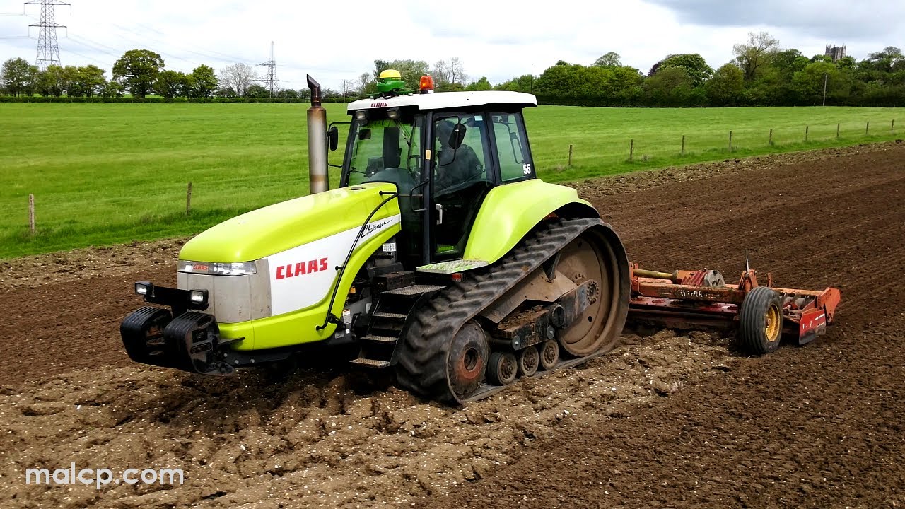 4k Claas Challenger 55 with a Lely Terra 600-45H power harrow in Little ...