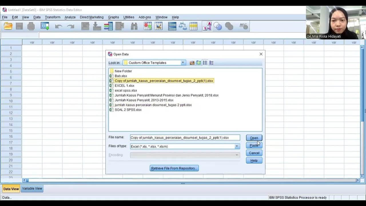 cara mengimport data excel ke spss - YouTube