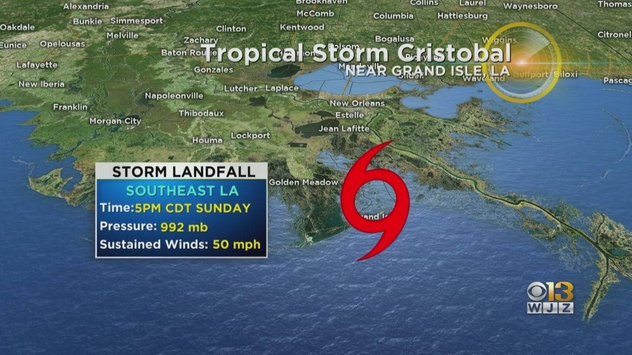 Tropical Storm Cristobal Makes Landfall In Louisiana - YouTube