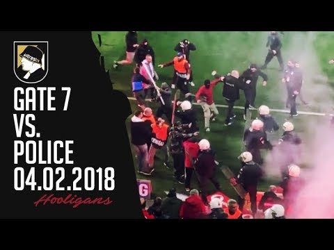 Riots: Gate 7 Olympiacos vs Police 04/02/2018 - YouTube
