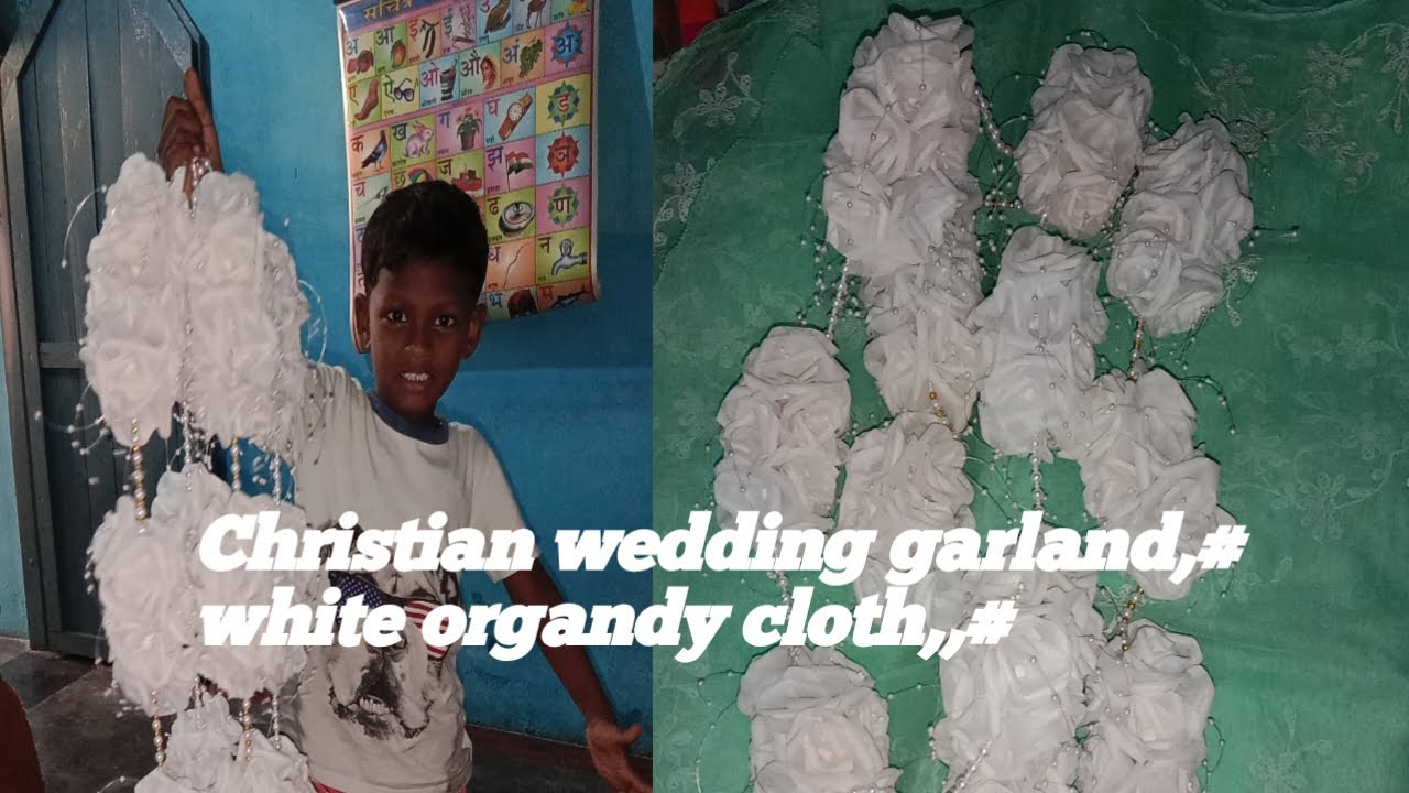 How to make Christian wedding garland # with argandy cloth # - YouTube