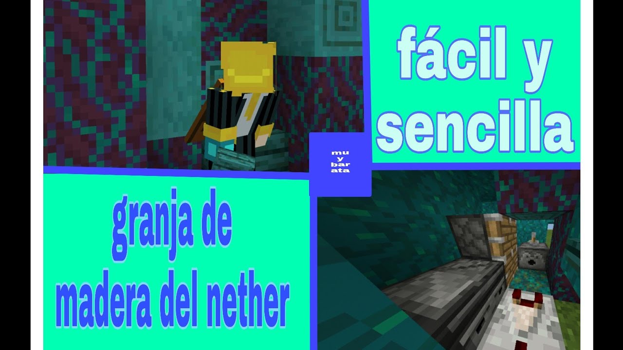 Granja de madera del nether Pará minecraft pe- bedrock y java - YouTube