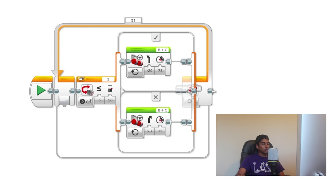 Line Following in the NXT Programming Language - YouTube