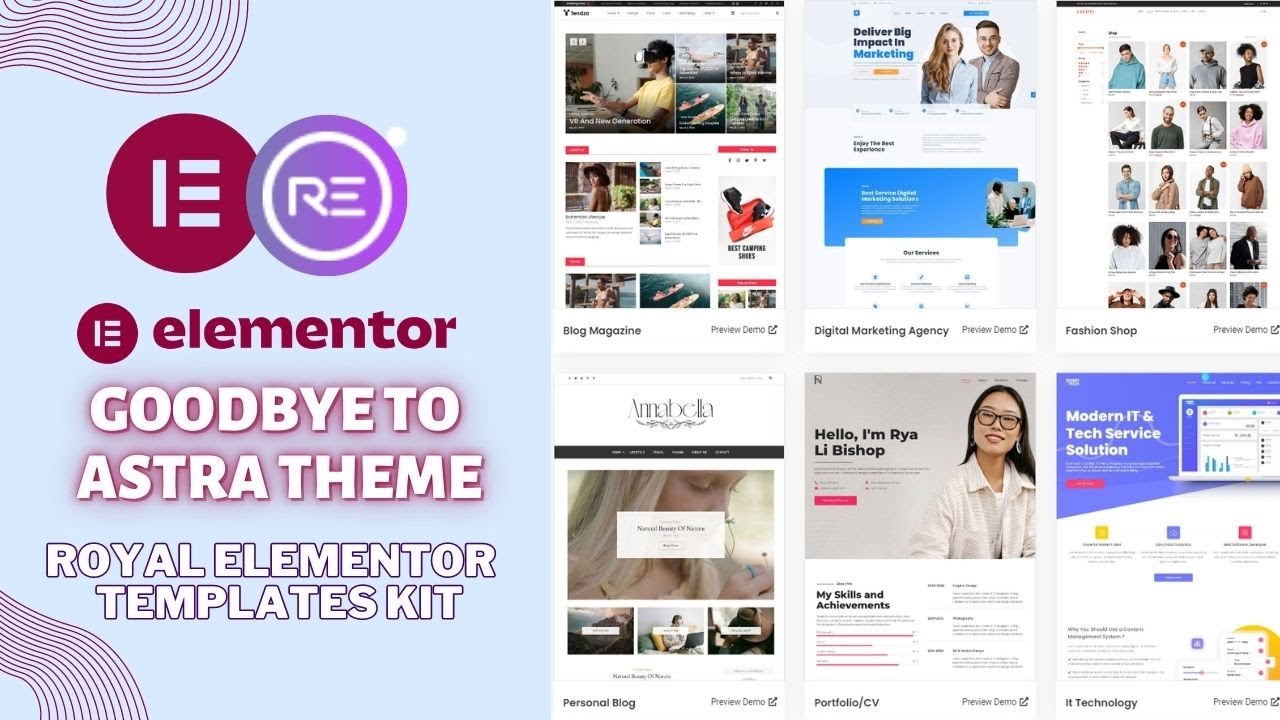Royal Free Elementor Templates | Goodbye to Astra theme - YouTube