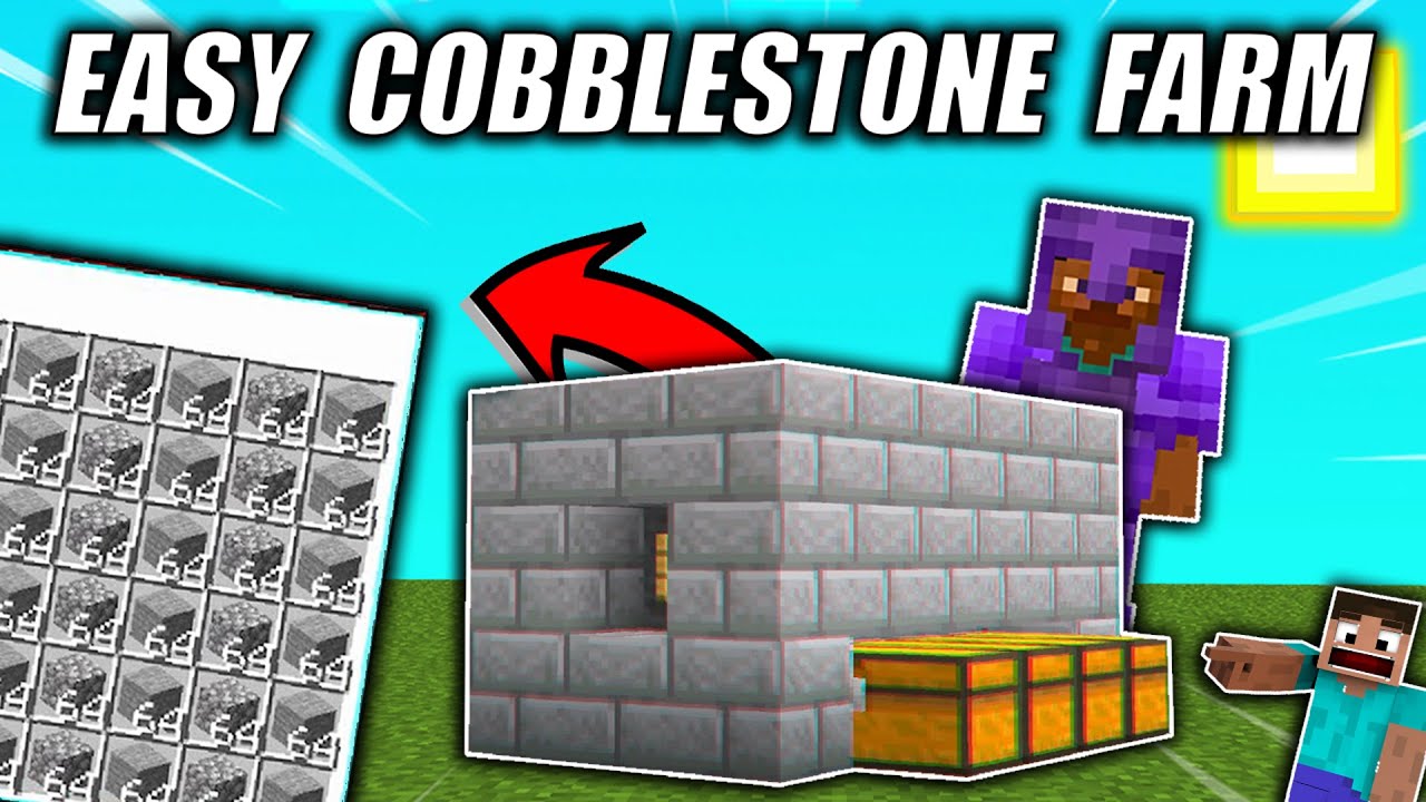 Minecraft Easy Cobblestone Farm Tutorial 2023 - YouTube