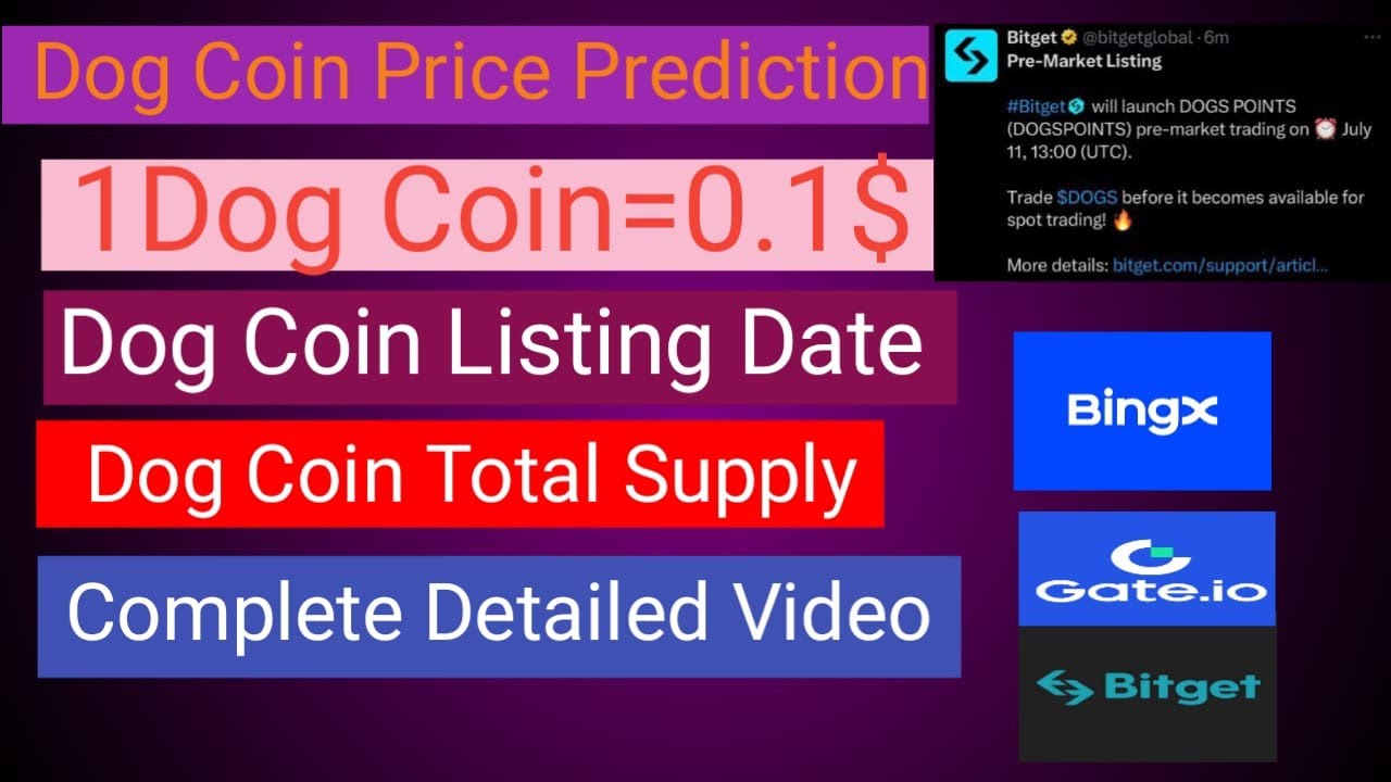 Dogs Airdrop Price Prediction| 1Dog Coin=0.1$|Dog Coin Binance Listing ...