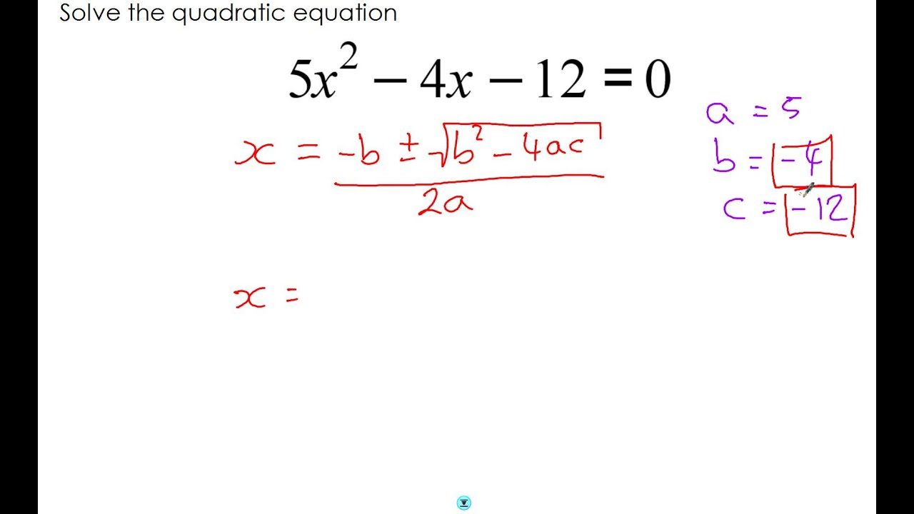 Quadratic Formula Part 3 Solving Without A Calculator YouTube