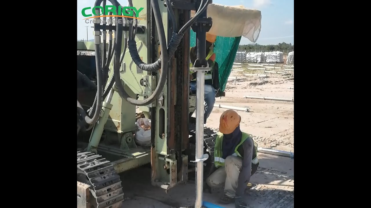 Ground Screw Pile Driving machine/Helical Ground Screw installation for ...