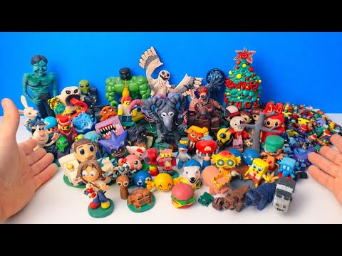 ОБЗОР ФИГУРОК За 2025 год! ВСЕ Мои фигурки из пластилина!!! #лепка #обзор #фигурки #пластилин 