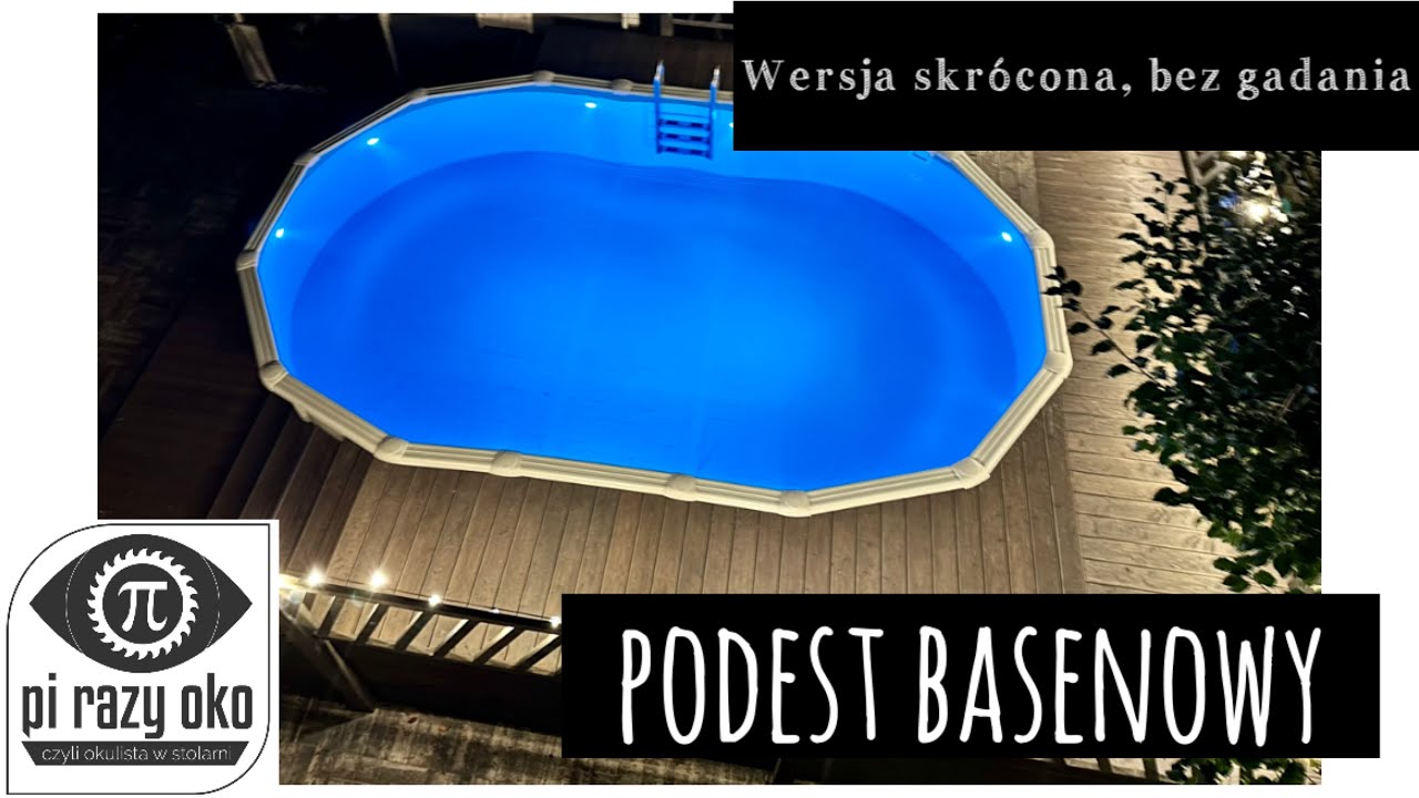 Drewniana obudowa basenu ogrodowego - taras ze schodami przy basenie ...