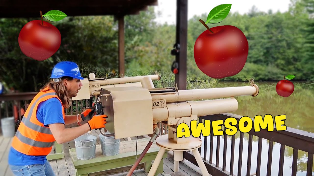 The Awesome Song | Handyman uses an Apple Cannon - YouTube