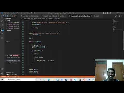 Saurabh Kumar C coding program part 51 # Write a c program to delete a specific line from a file ...